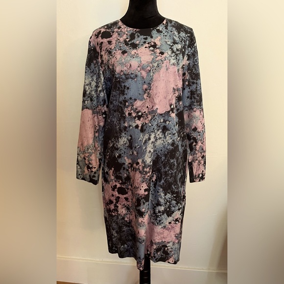COS | Dresses | Cos Beautiful Black Blue Lavenderpink Splash Print ...